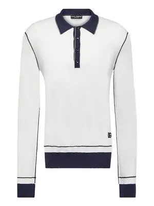 Dolce & Gabbana Silk Polo Sweater - White