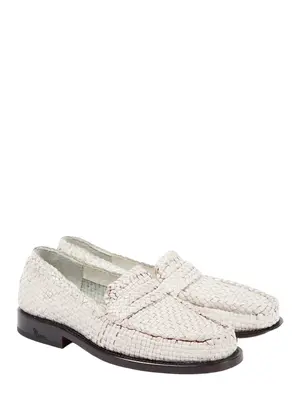Marni Woven Leather Loafers - White