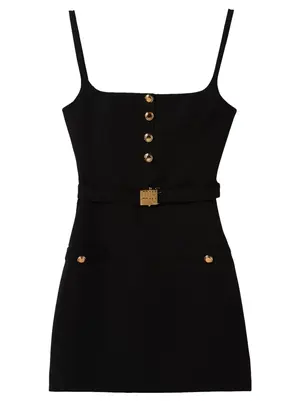 Miu Miu Belted Wool Minidress - Black