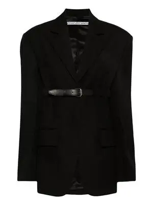 Alexander Wang Belted Wool Blazer - Black