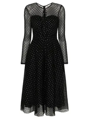 NISSA NISSA Glitter-Dots Flared Midi Dress
