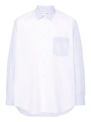 Comme Des Garçons Colour-block Cotton Shirt - White
