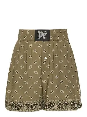 Palm Angels Bandana-print Track Shorts - Green