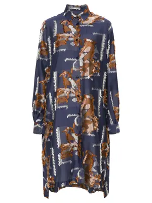 HENRIK VIBSKOV Henrik Vibskov Bird-Patterned Midi Shirt Dress