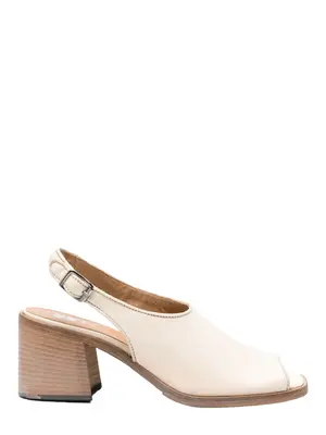 Moma Square-toe Slingback Sandals - Neutrals