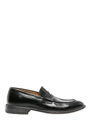 Moma Leather Penny Loafers - Black