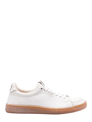 Moma Metallic-sheen Leather Sneakers - White
