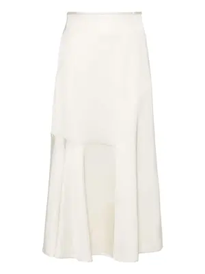 JIL SANDER High-waisted Panelled Midi Skirt - Neutrals