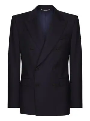 Dolce & Gabbana Double-breasted Wool Blazer - Blue