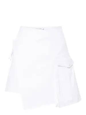 Amen Asymmetric Twill Miniskirt - White