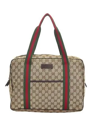 Gucci Original GG Web Briefcase Brown