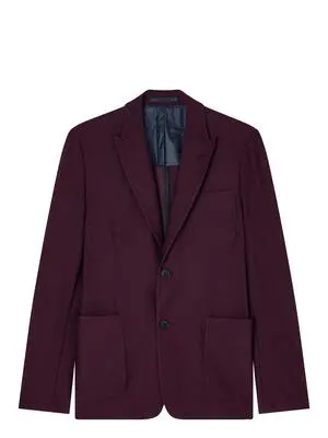 Giorgio Armani Single-breasted Technical Waffle Jacket - Burgundy