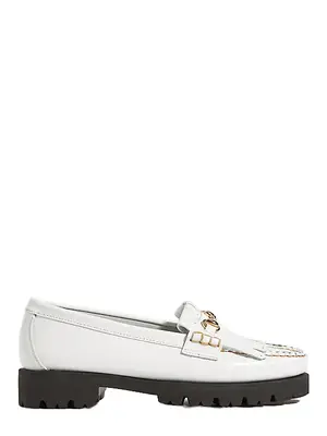 G.H.BASS Weejuns Lianna Bit Lug Loafers - White
