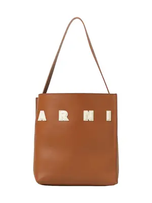 Marni Marni Logo Shoulder Bag Camel