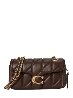 COACH COACH Quilted Tabby Shoulder Bag 20 With Chain Tan