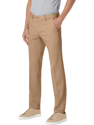 Bugatchi Flat Front Stretch Chinos Caramel