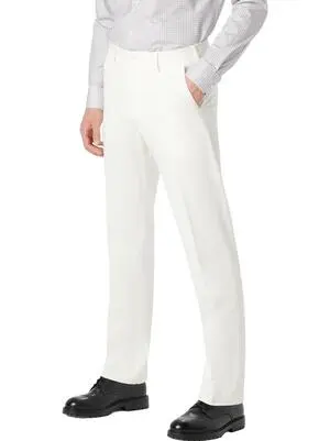Bugatchi Flat Front Stretch Chinos Chalk
