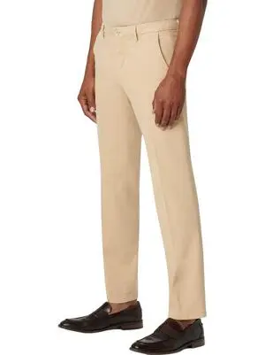 Bugatchi Flat Front Stretch Chinos - Sand