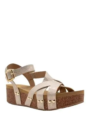 VOLATILE Sand Castle Platform Sandals - Champagne