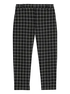 Marni Cropped Checked Wool-jacquard Tapered Pants - Black