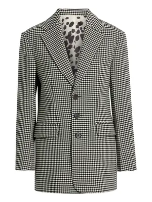 Marni Checked Wool-blend Blazer - Black