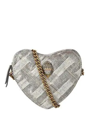 Kurt Geiger Kurt Geiger London Kensington Denim Heart Crossbody Open Yellow