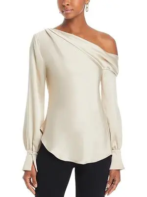 Simkhai Alice Draped One Shoulder Top - Champagne