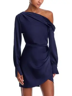 Simkhai Cameron One Shoulder Mini Dress - Midnight