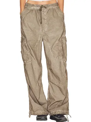 JADED LONDON Oil Wash Parachute Pants - Beige