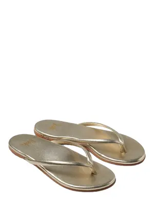 Beek Beek Sunbeam Leather Flip-Flop Sandal Metallic