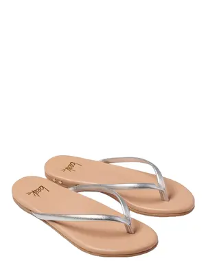 Beek Beek Sunbeam Leather Flip-Flop Sandal Silver