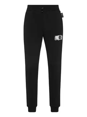 PLEIN SPORT Logo-plaque Jersey Track Pants - Black