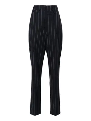 IRO PARIS Horacia Pinstriped Tapered Trousers - Blue