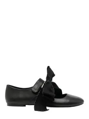 Yohji Yamamoto Bow-detailed Strappy Ballerinas - Black