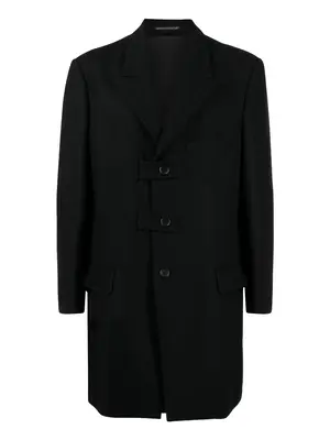 Yohji Yamamoto Single-breasted Wool Coat - Black