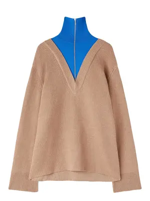 JIL SANDER Layered Wool-blend Jumper - Neutrals