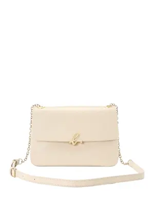AGNÈS B. Logo-clasp Leather Crossbody Bag - Neutrals