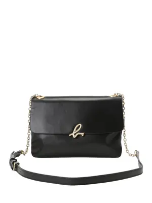 AGNÈS B. Logo-clasp Leather Crossbody Bag - Black