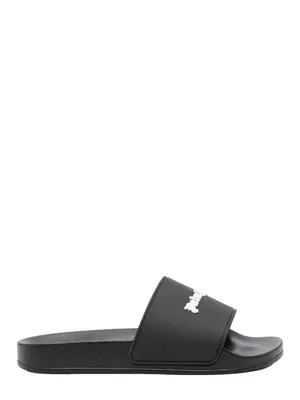 Palm Angels Logo-embossed Slides - Black