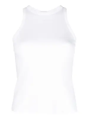 Sandro Logo-embroidered Ribbed Tank Top - White