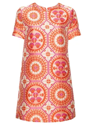 La DoubleJ La DoubleJ Swing Patterned Jacquard Minidress Neutrals