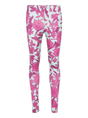 La DoubleJ Floral-print Mid-rise Leggings - Purple