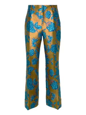 La DoubleJ Hendrix Jacquard Tailored Trousers - Gold