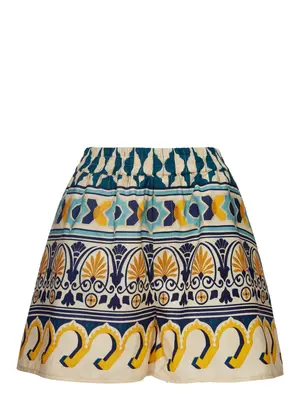 La DoubleJ Abstract-pattern Cotton Shorts - Blue