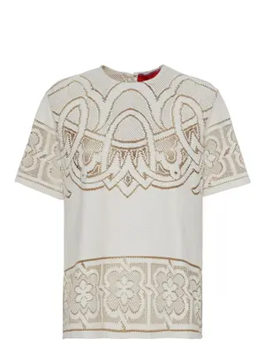 La DoubleJ Lacey House Embroidered T-shirt - Neutrals