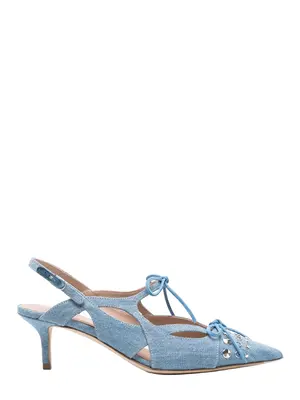SCAROSSO X Paula Cademartori Blazing 60mm Denim Pumps - Blue