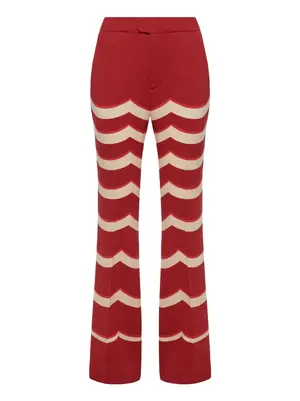 La DoubleJ Saturday Night Flared Trousers - Red