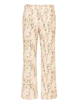 La DoubleJ 24/7 Floral Tweed Trousers - Neutrals