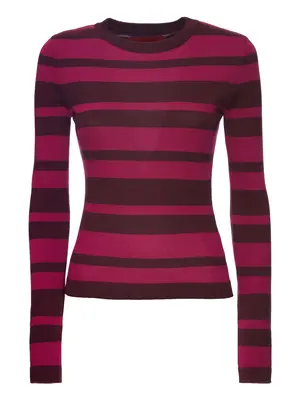 La DoubleJ Striped Fine-knit Jumper - Purple