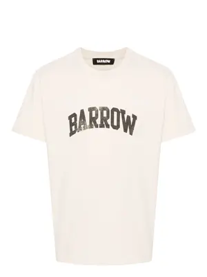 BARROW Logo-print Cotton T-shirt - Neutrals